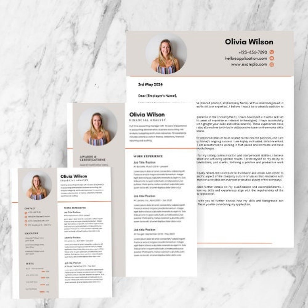 Cover Letter and Professional Resume With Canva Template Modern Cv ...