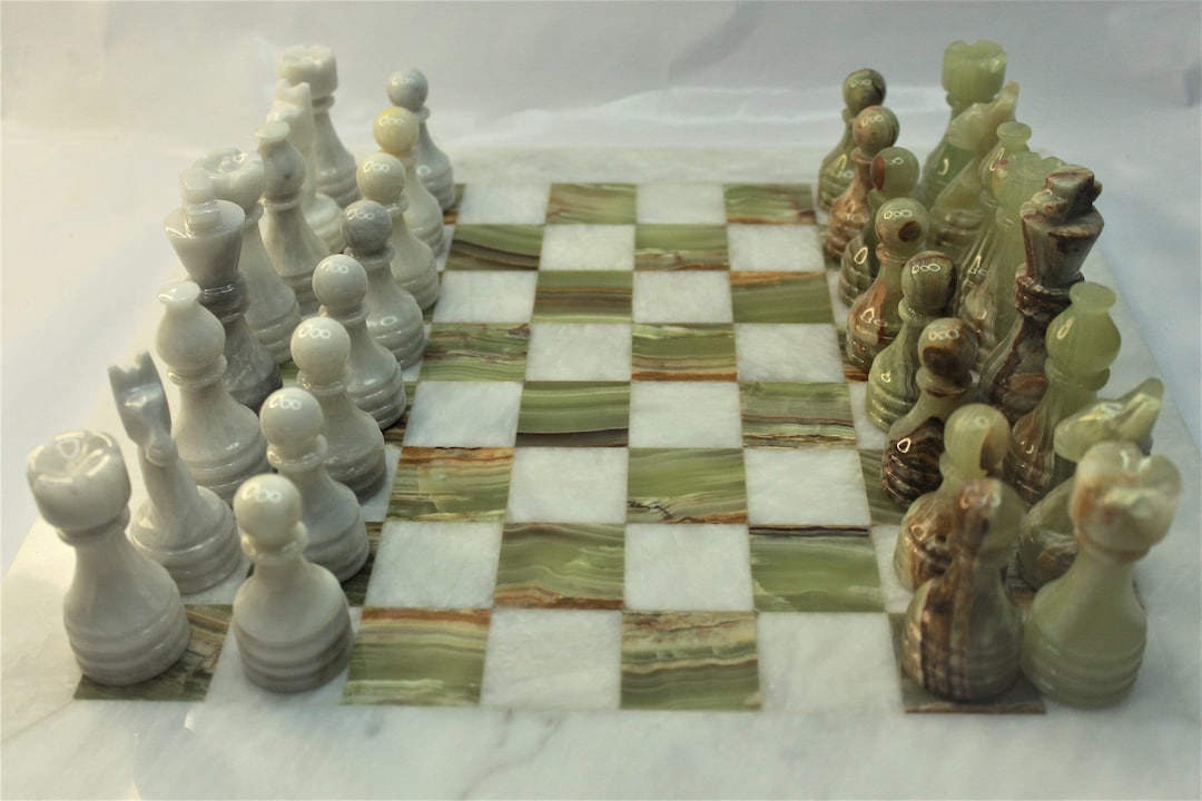 Premium Marble Chess Set Handmade Chess Board With Unique Chess Pieces ...