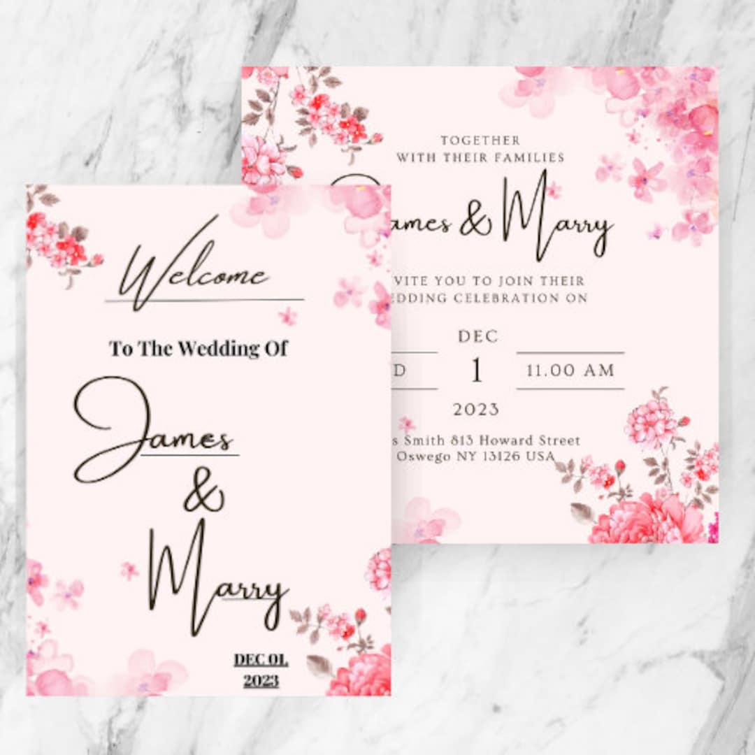 Wedding Event Card Template Modern Wedding Welcome Letter Experience ...
