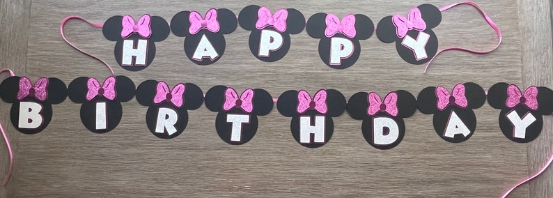 Girl Mouse Birthday Banner - Etsy