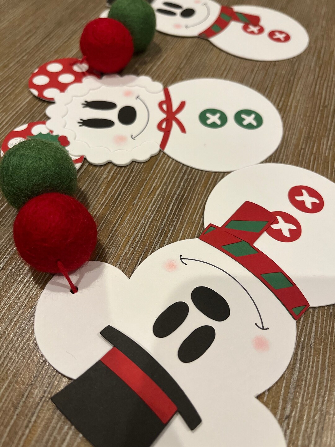 Mickey and Minnie Inspired Snowman Banner - Etsy