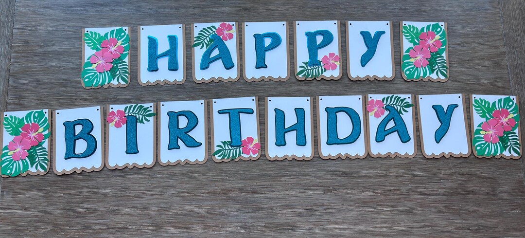 Tropical Island Inspired Birthday Banner - Etsy