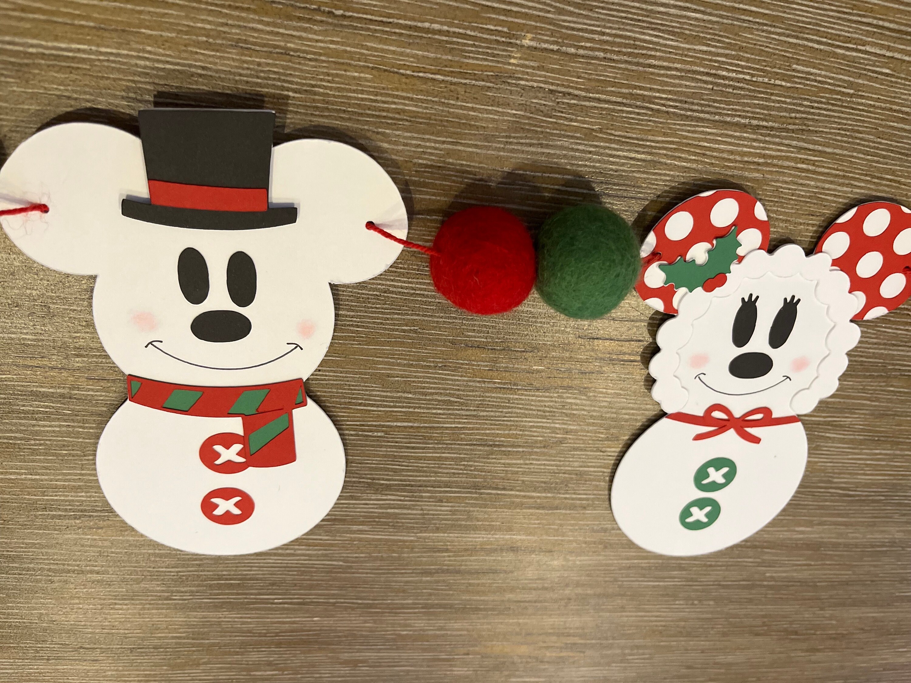 Mickey and Minnie Inspired Snowman Banner - Etsy