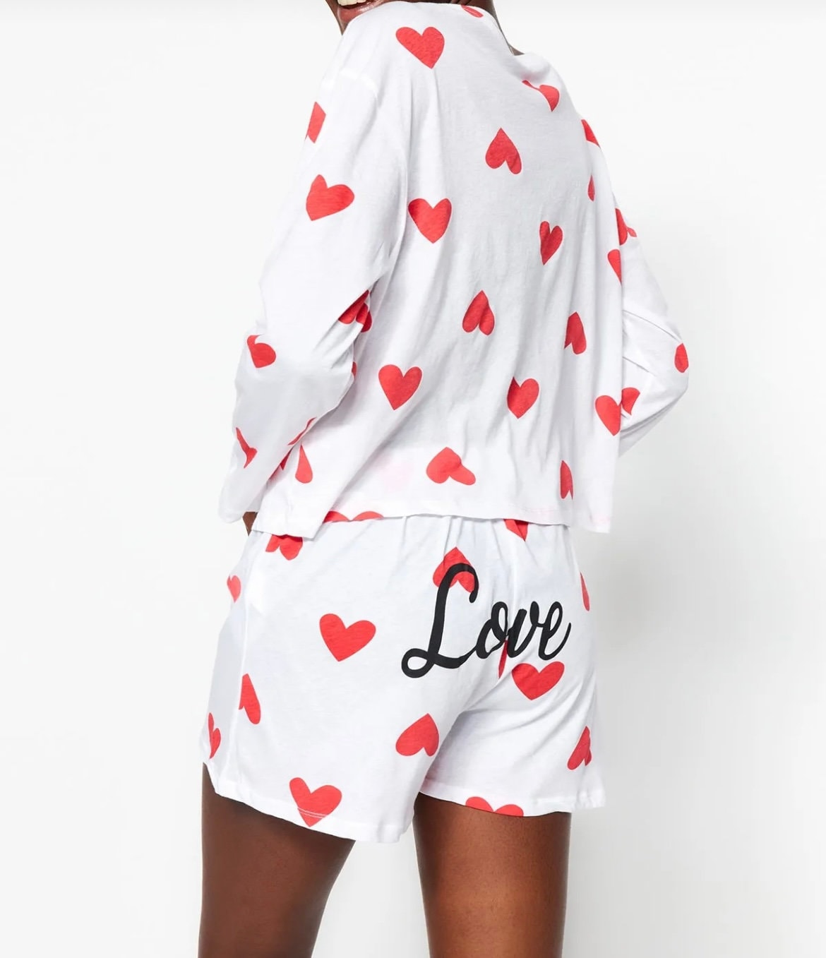 Heart Printed Pajamas Set for Women,autumn Long Sleeve Fresh Soft ...