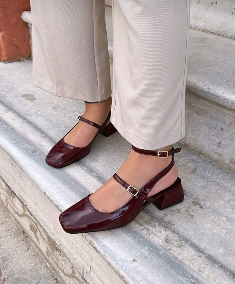 Mary Jane Pumps,short Heels for Women,french Retro One Word With New ...