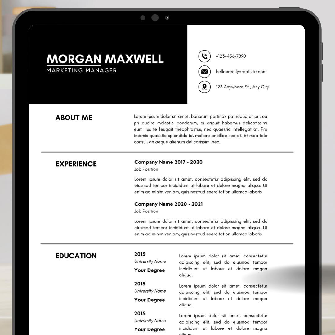 Resume Template Bundle , 4 Resume Variations | Works on Word and Canva ...