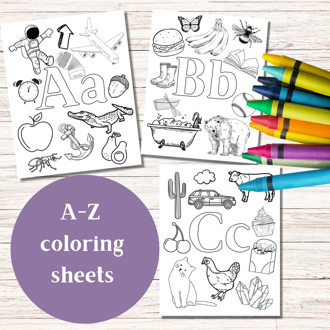 Hojas para colorear del alfabeto hojas para colorear - Etsy España