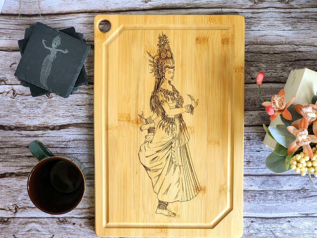 Cambodia, Khmer Apsara Cutting Board, Charcuterie Board. - Etsy