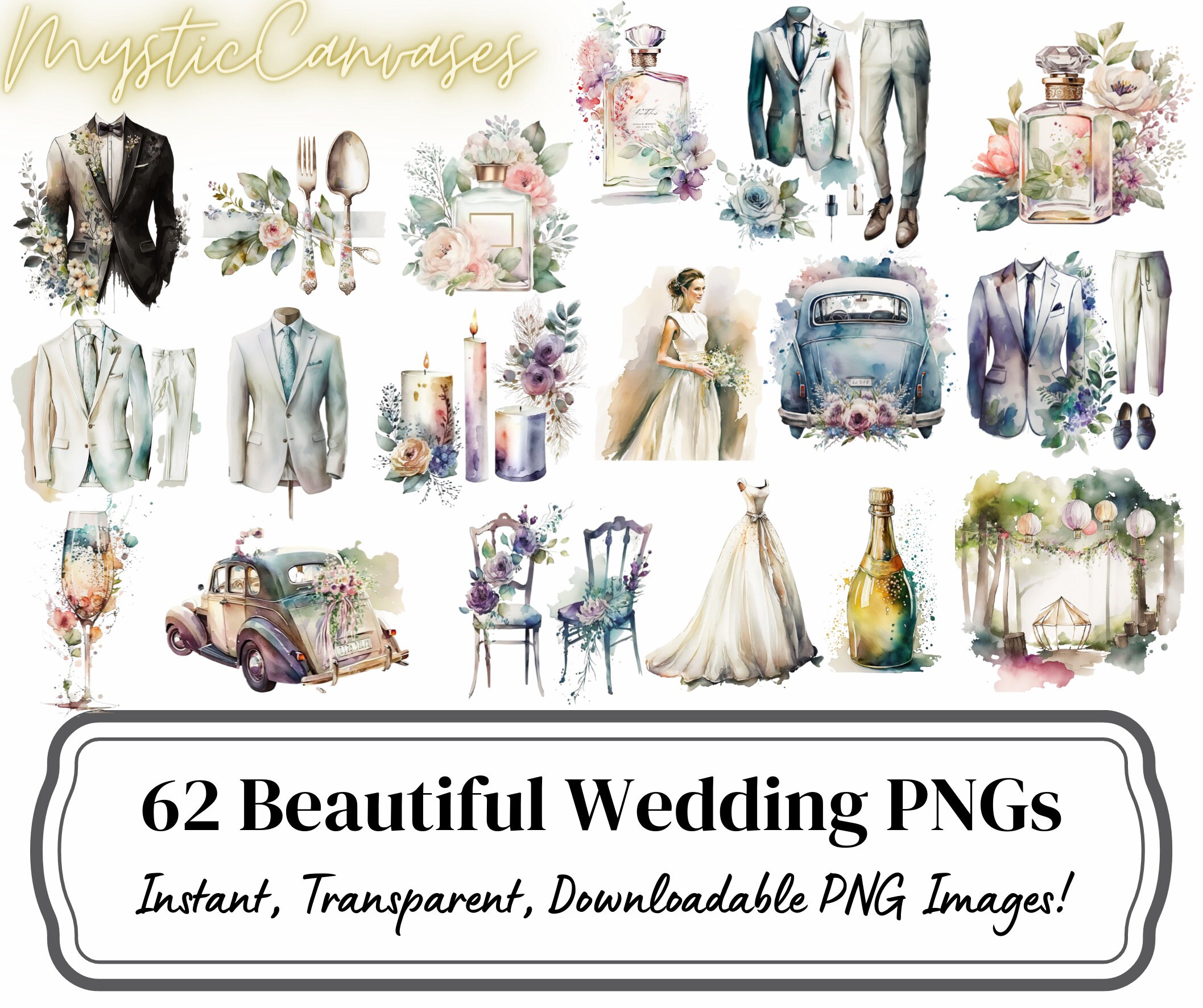 62 Wedding Watercolor PNG Clipart, Bride Clip Art, Love Art, Wedding ...