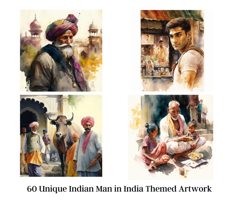 60 Unique Indian Man Artwork With Backgrounds in India, Indian Man ...