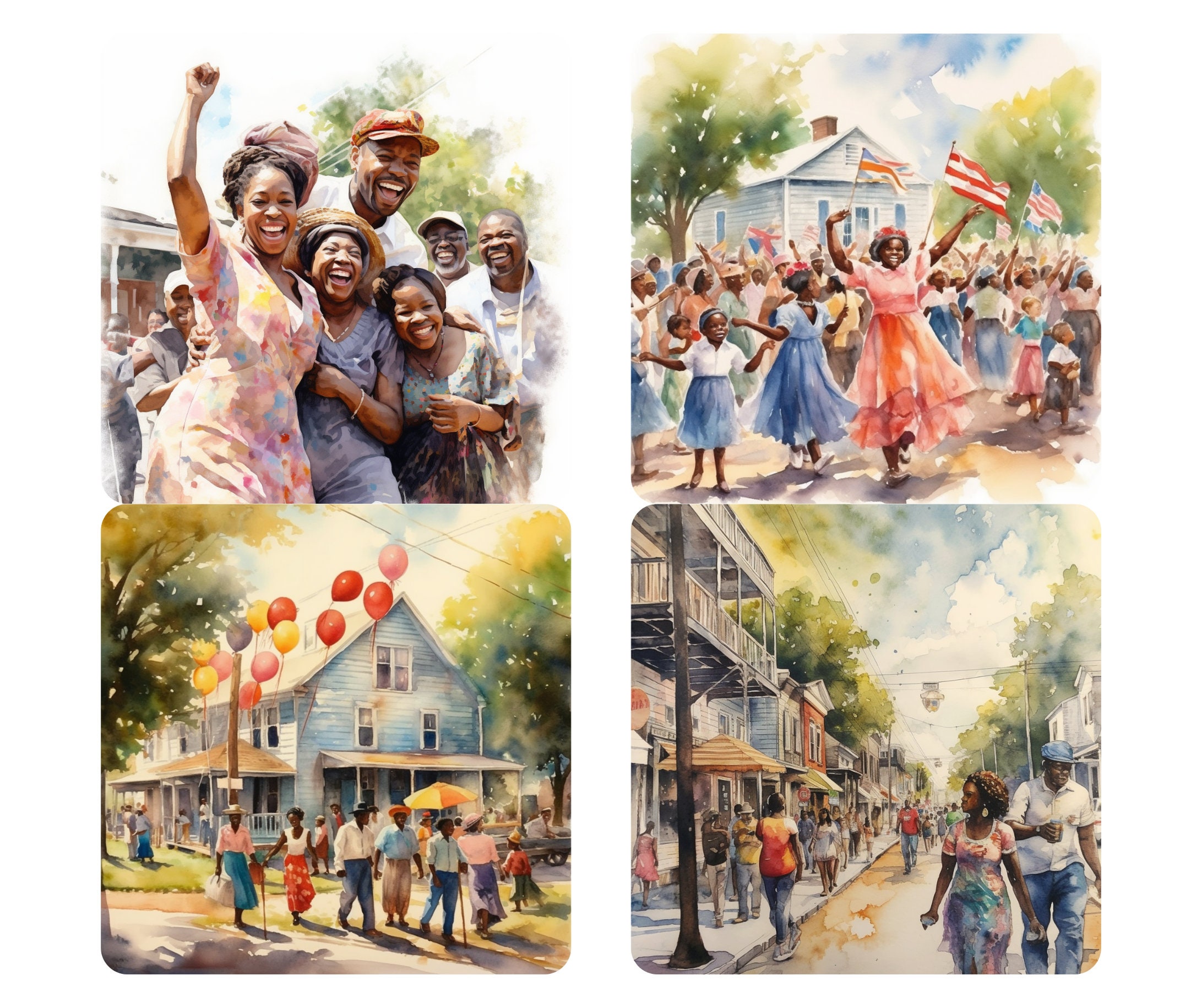 Juneteenth Prideful Black Men and Women, Black Power Art, Afro Woman ...