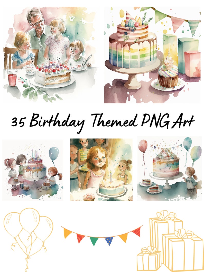 35 Birthday Themed PNG Clipart - Birthday Clipart - Birthday ...