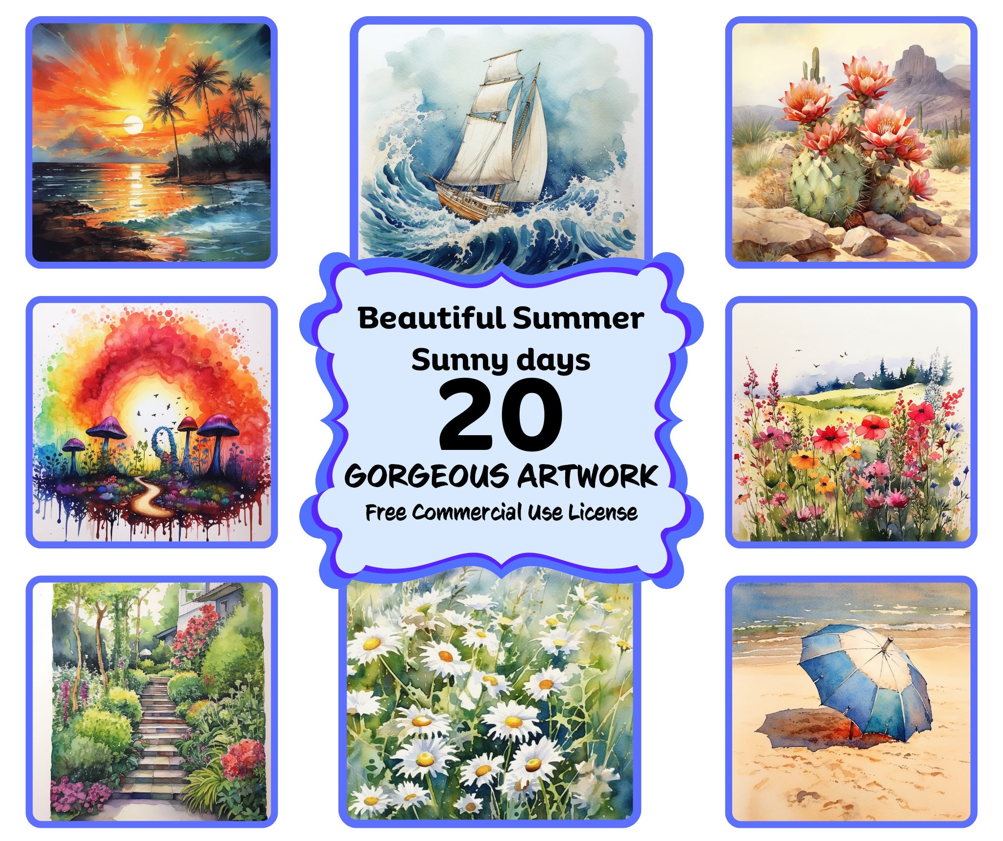 Gorgeous Summer Sunny 20 PNG Bundle - Sea, Sunsets, Boats, Cactus ...
