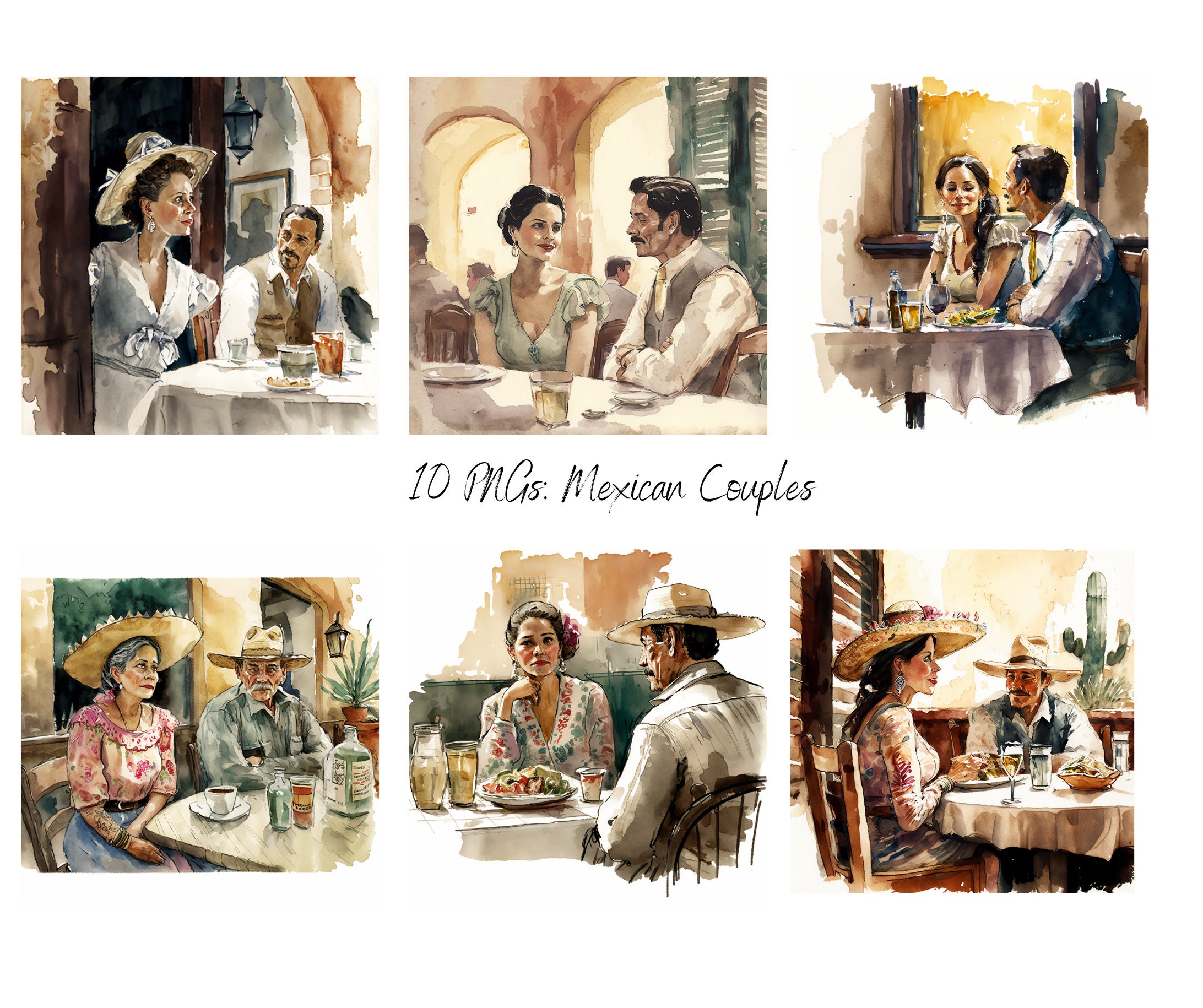 15 Beautiful Mexican Couples PNG Art - Romantic Art for Couples ...