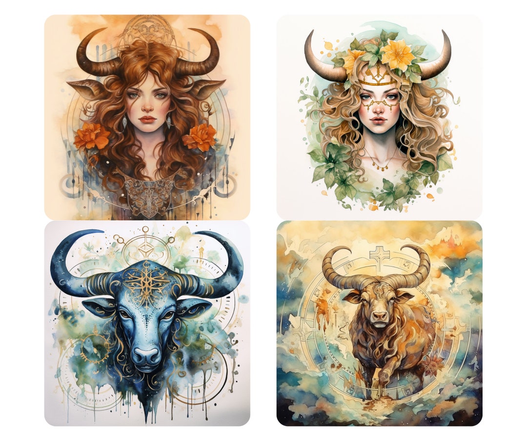 Tauras Zodiac Sign Clipart Astrology PNG Scrapbooking Bundle Cute ...