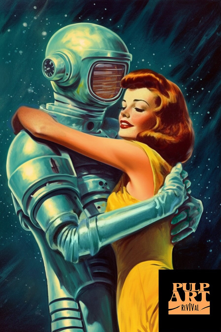 Cybernetic Companion Vintage Style 1950s Sci Fi Wall Art (Instant Download) - Etsy