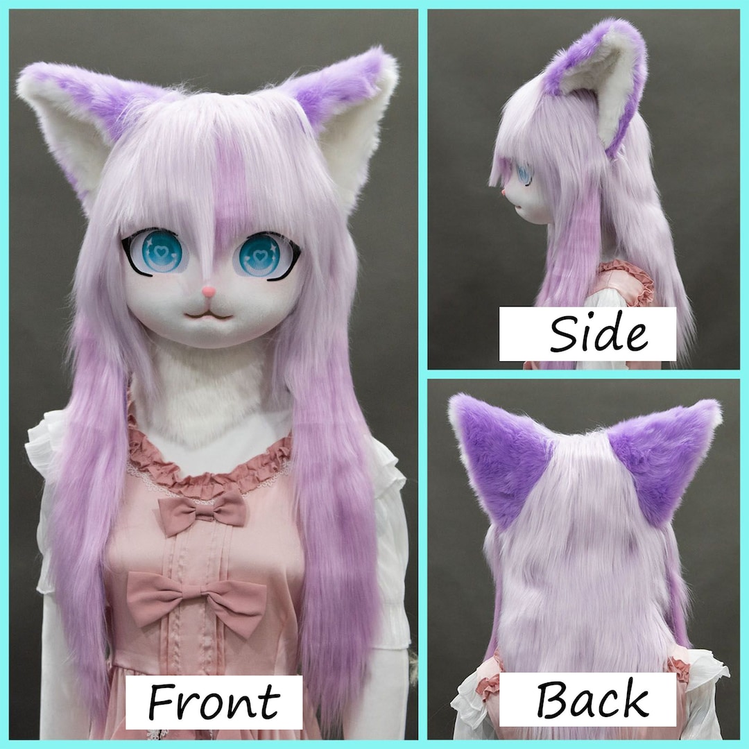 Fursuit Head Cute Cospaly Furry Pointed Ears Kig Fursuit Mask Head - Etsy