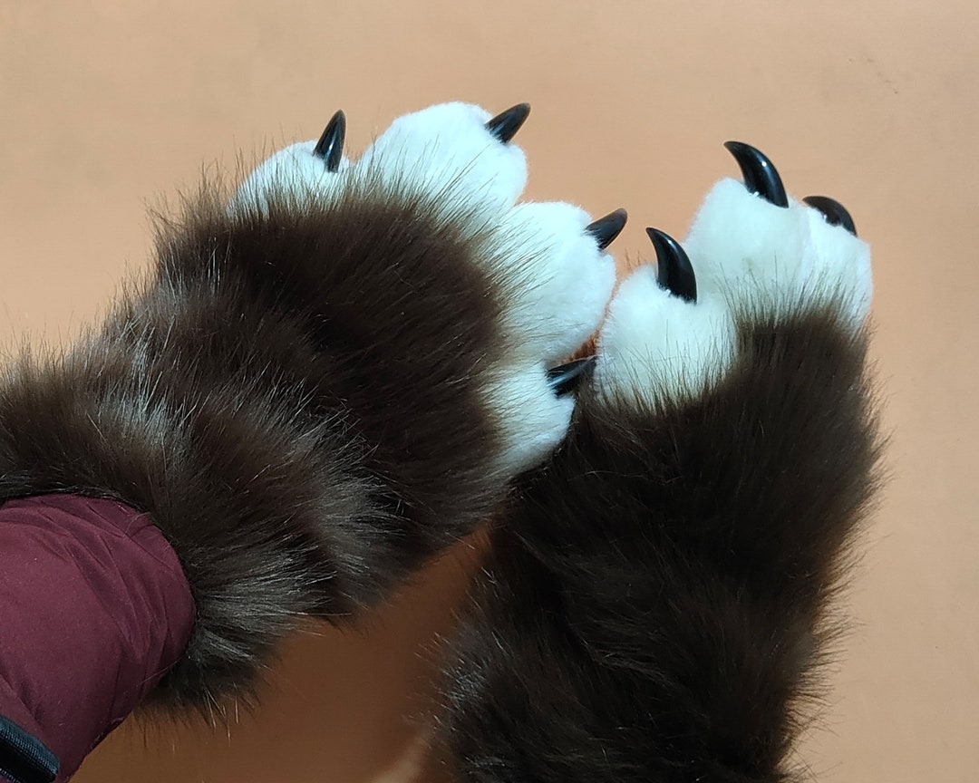Brown Ver Long Fursuit Paws Furry Gloves Cosplay Gloves - Etsy Australia