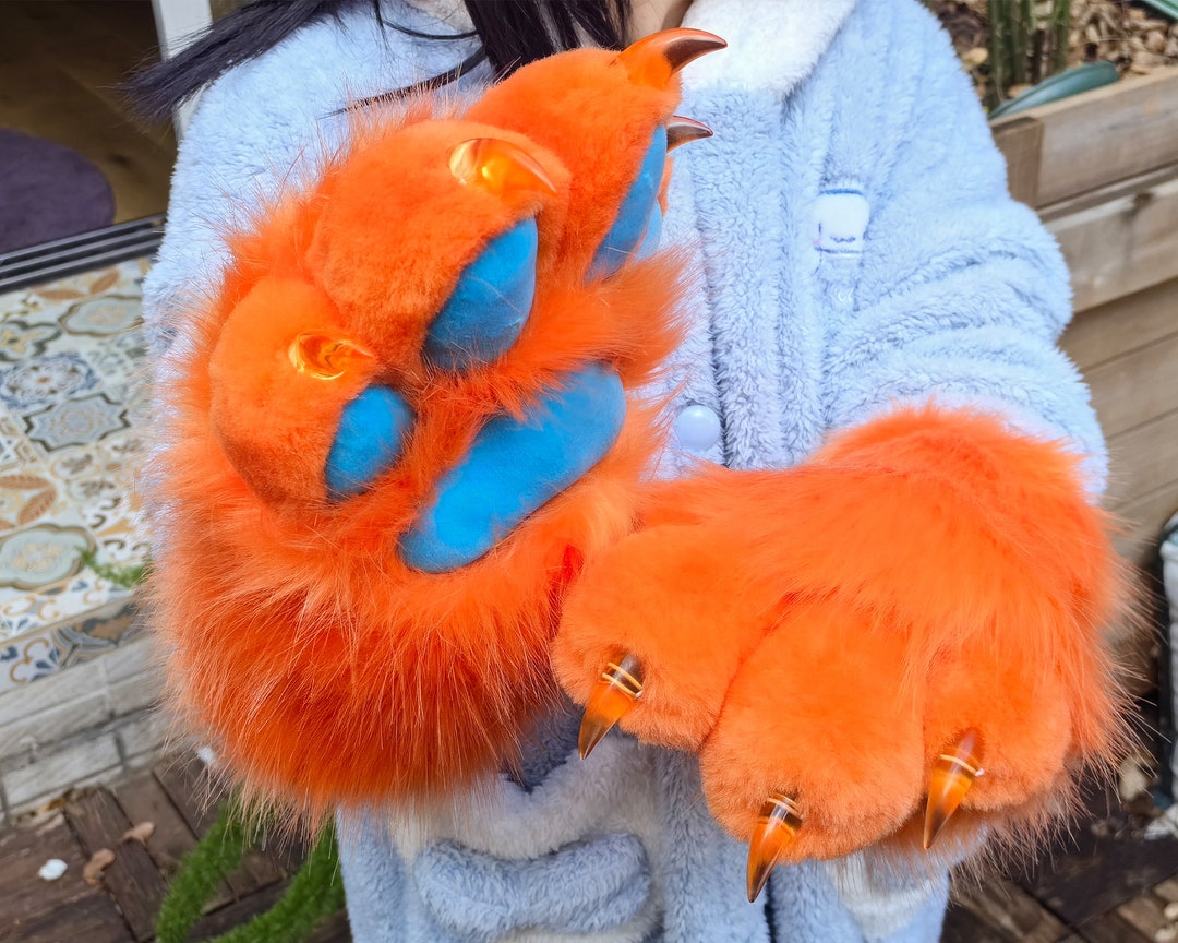 Aurantium Ver Long Ver Fursuit Paws Furry Gloves Cosplay Gloves - Etsy