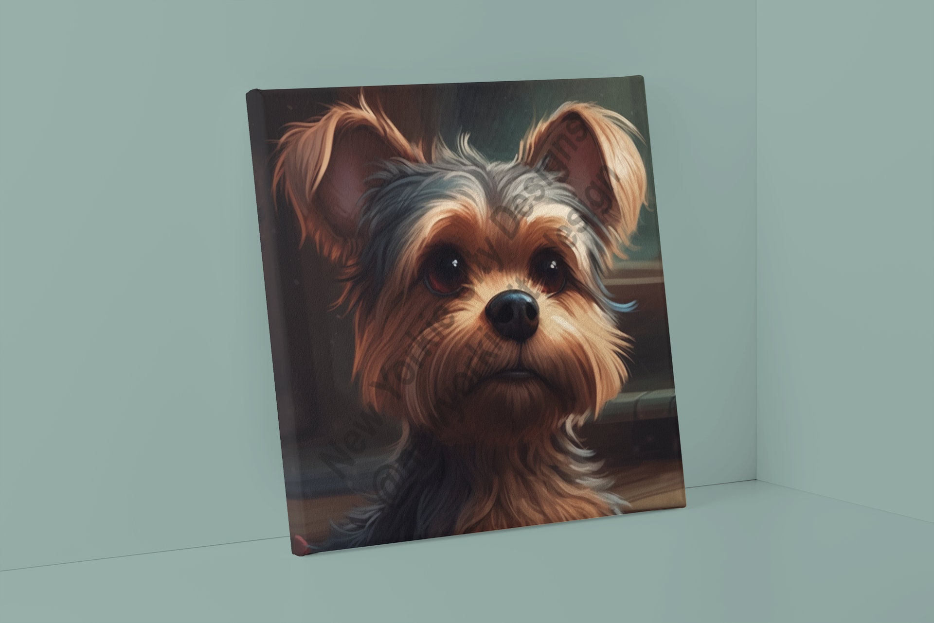 Animated Yorkie Portrait Design - Digital Download - Printable Wall Art ...