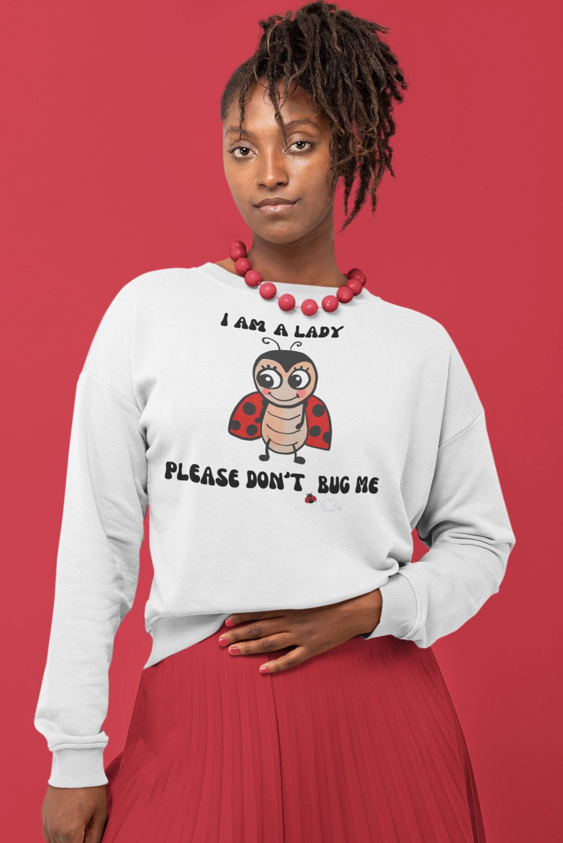 Women's Ladybug Sweatshirt, Loose Fit Sweatshirt, Funny Humor ...
