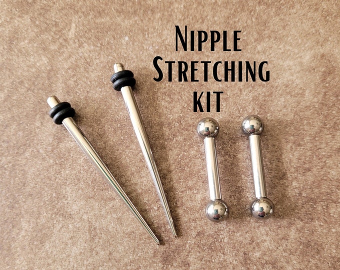 Nipple Stretching Kit Tapers and Internally Threaded Barbells 14g 12g ...