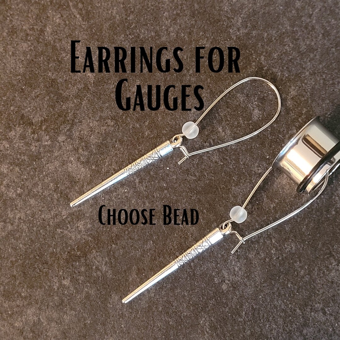 Wand Plug Hoops Earrings for Ear Gauges Dangle Drop Earrings Stretched ...