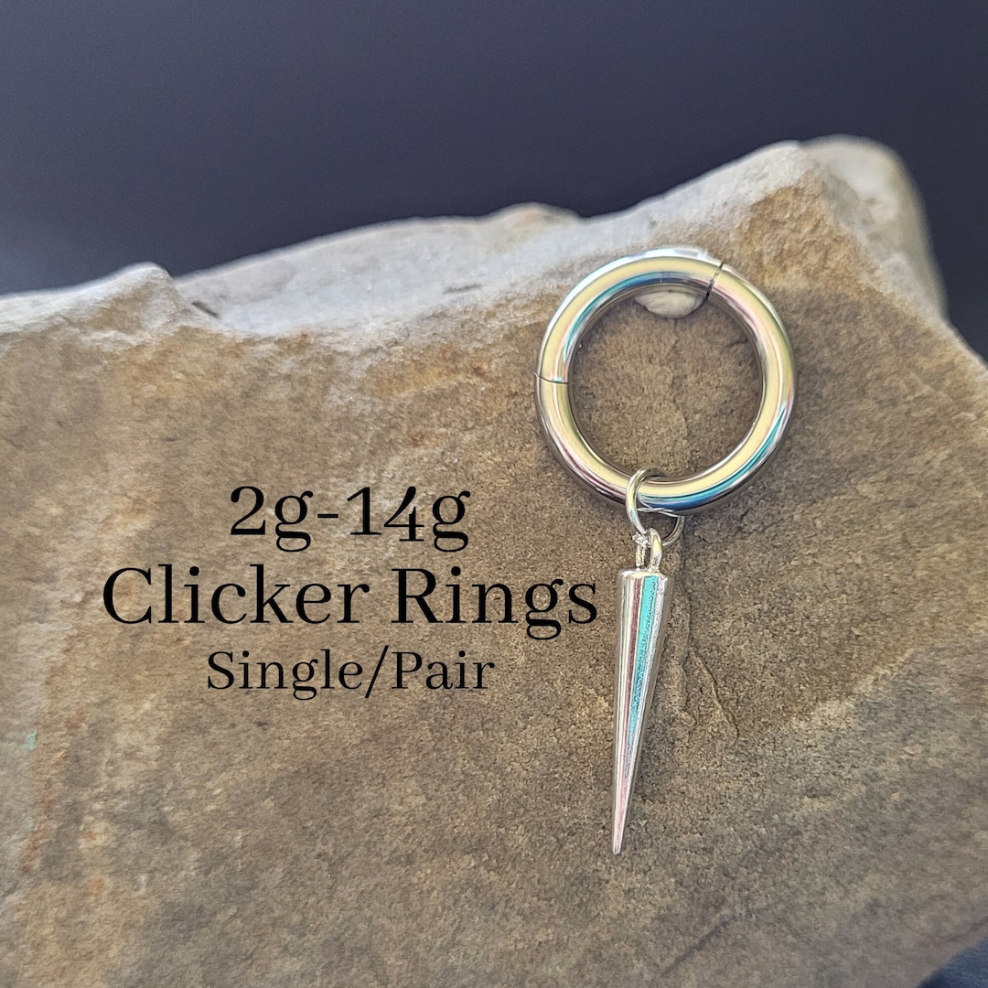 2g 4g 6g 8g 10g 12g 14g Goth Spike Hinged Clicker Ring Hoop Punk Gauges ...