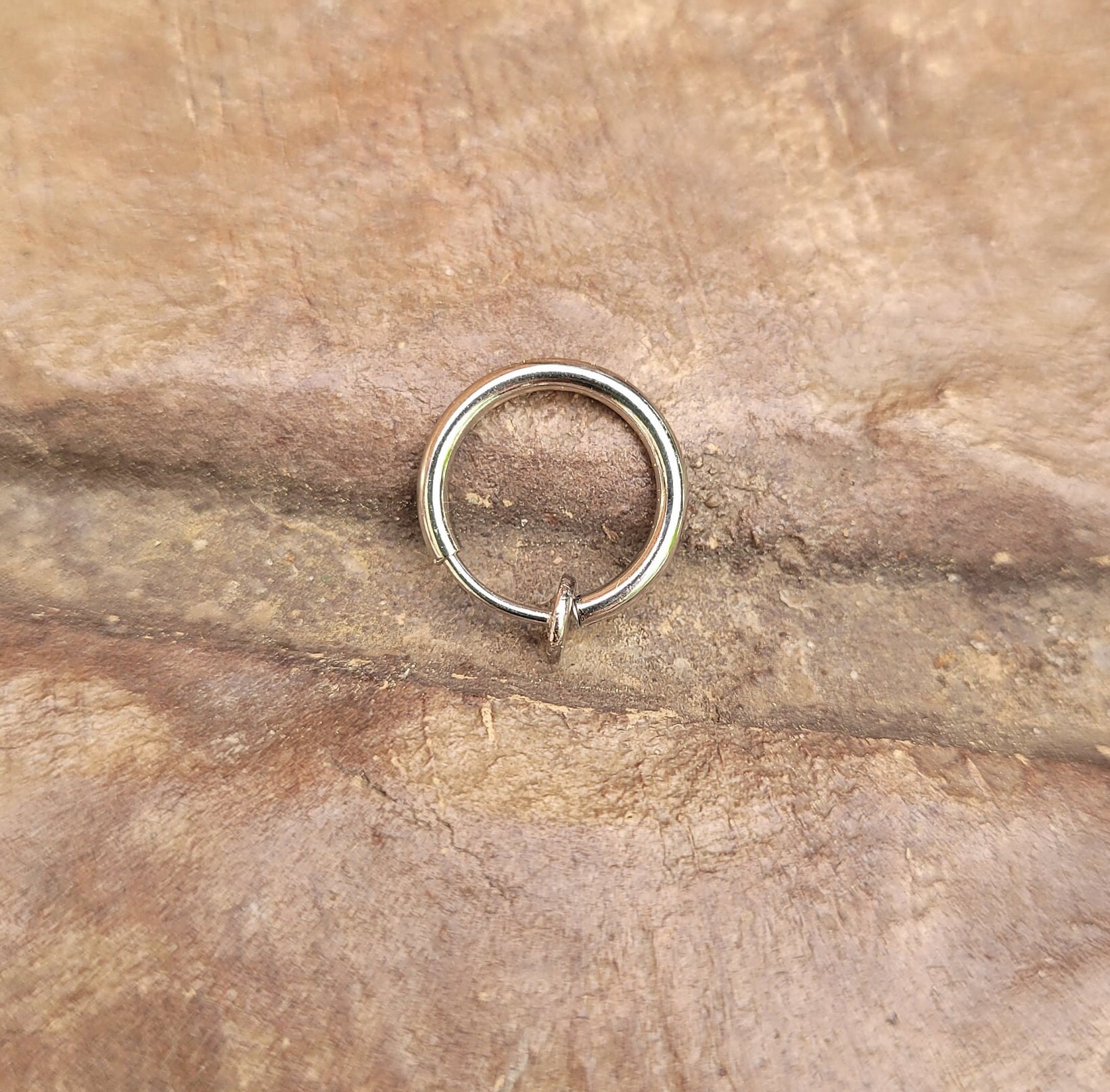 FAKE Belly Ring Sun Silver Tiny Hoop Celestial Clip on Faux Fairycore Y2K Hippie Boho Navel ...