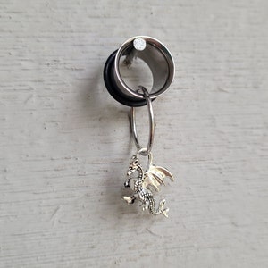 Dragon Plug Hoop Gauges Tunnels Ear Earring Dangle Spooky 4g 2g 0g 00g ...