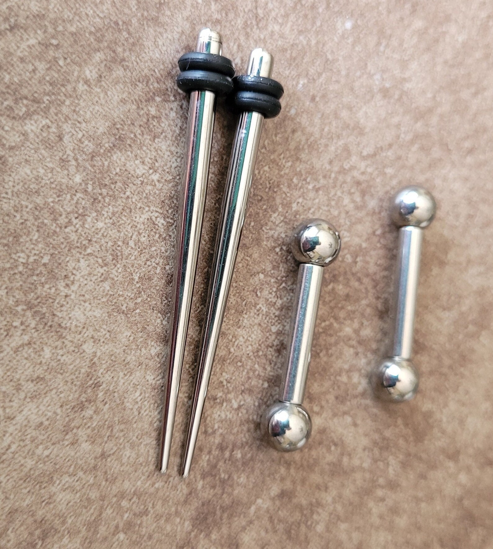 Nipple Stretching Kit Tapers and Internally Threaded Barbells 14g 12g 10g 8g Nipple Rings ...
