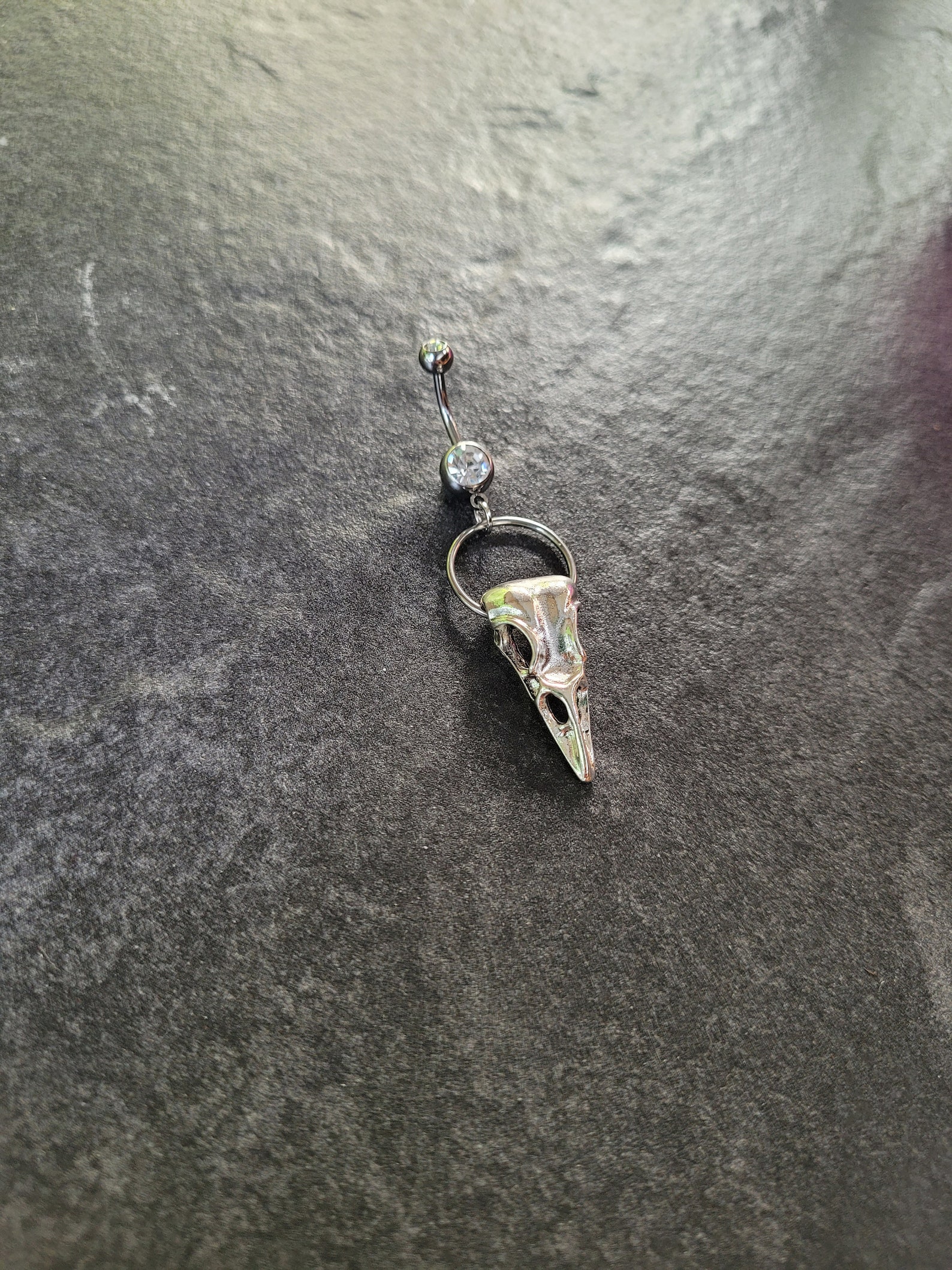 Raven Bird Skull Belly Button Ring Navel Goth Alt Grunge Unique Edgy ...
