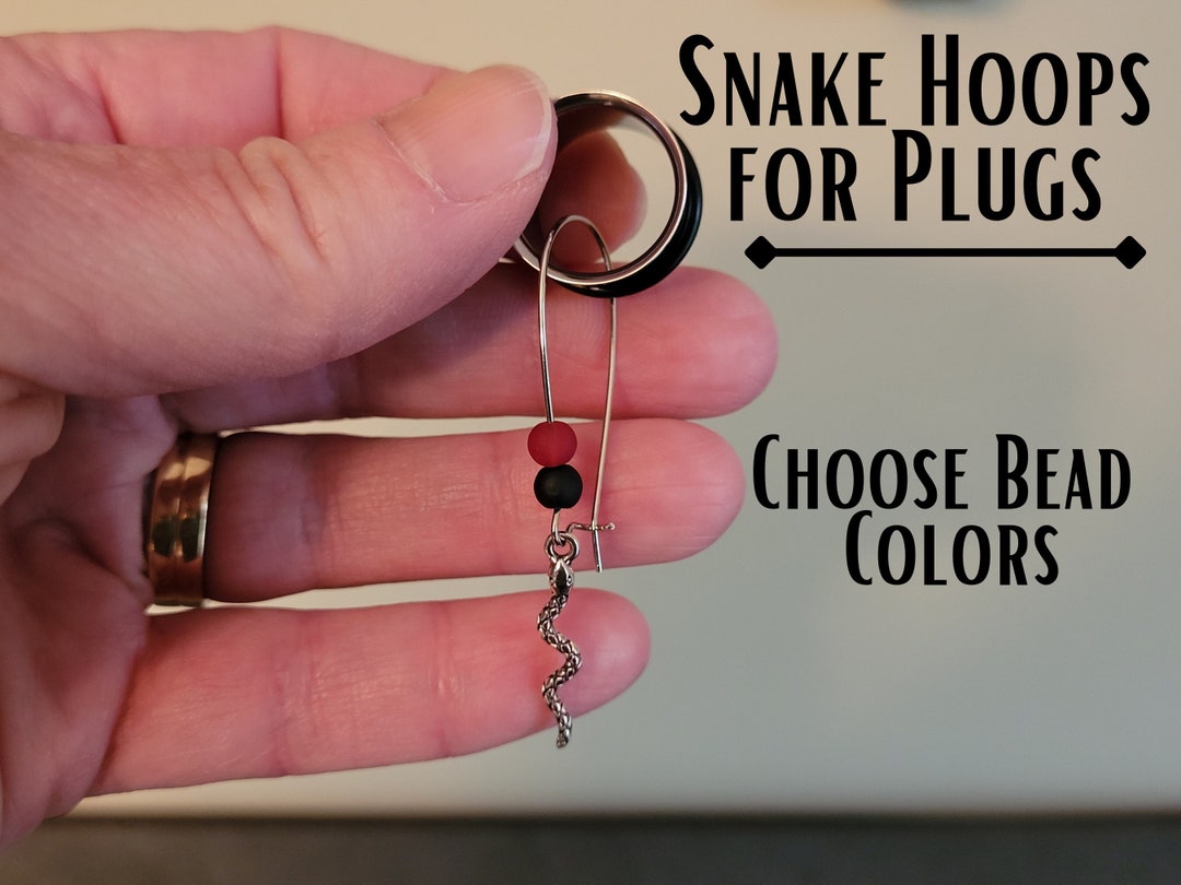 Snake Plug Hoops Earrings for Ear Gauges Dangle Drop Earrings Stretched ...