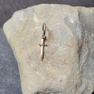 Hoop Belly Ring Knife Dagger Goth Silver Tiny Clicker Sword Punk Navel ...