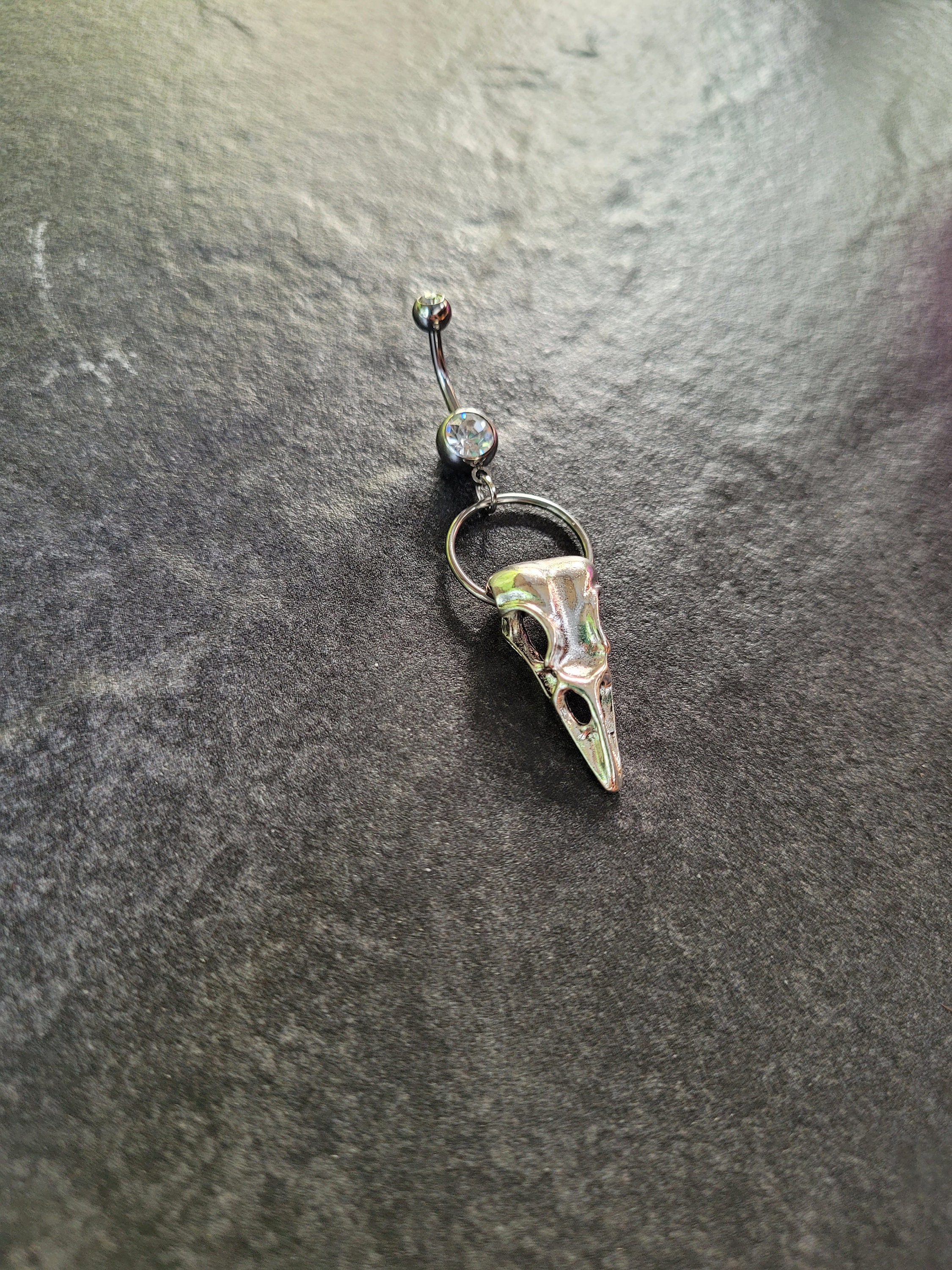 Raven Bird Skull Belly Button Ring Navel Goth Alt Grunge - Etsy
