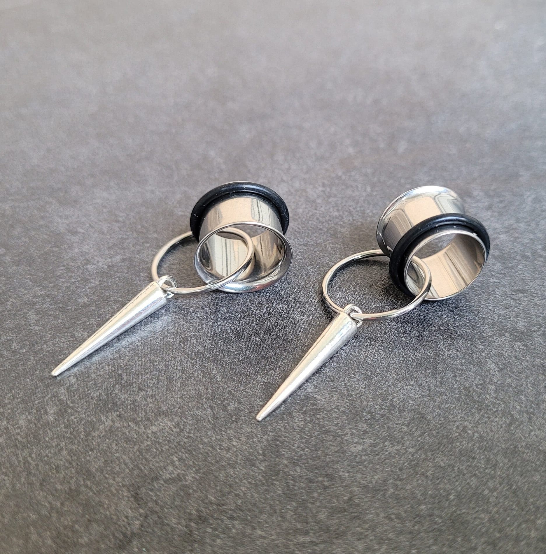 Goth Spike Plug Hoop Gauges Tunnels Ear Earrings Dangle 4g 2g - Etsy