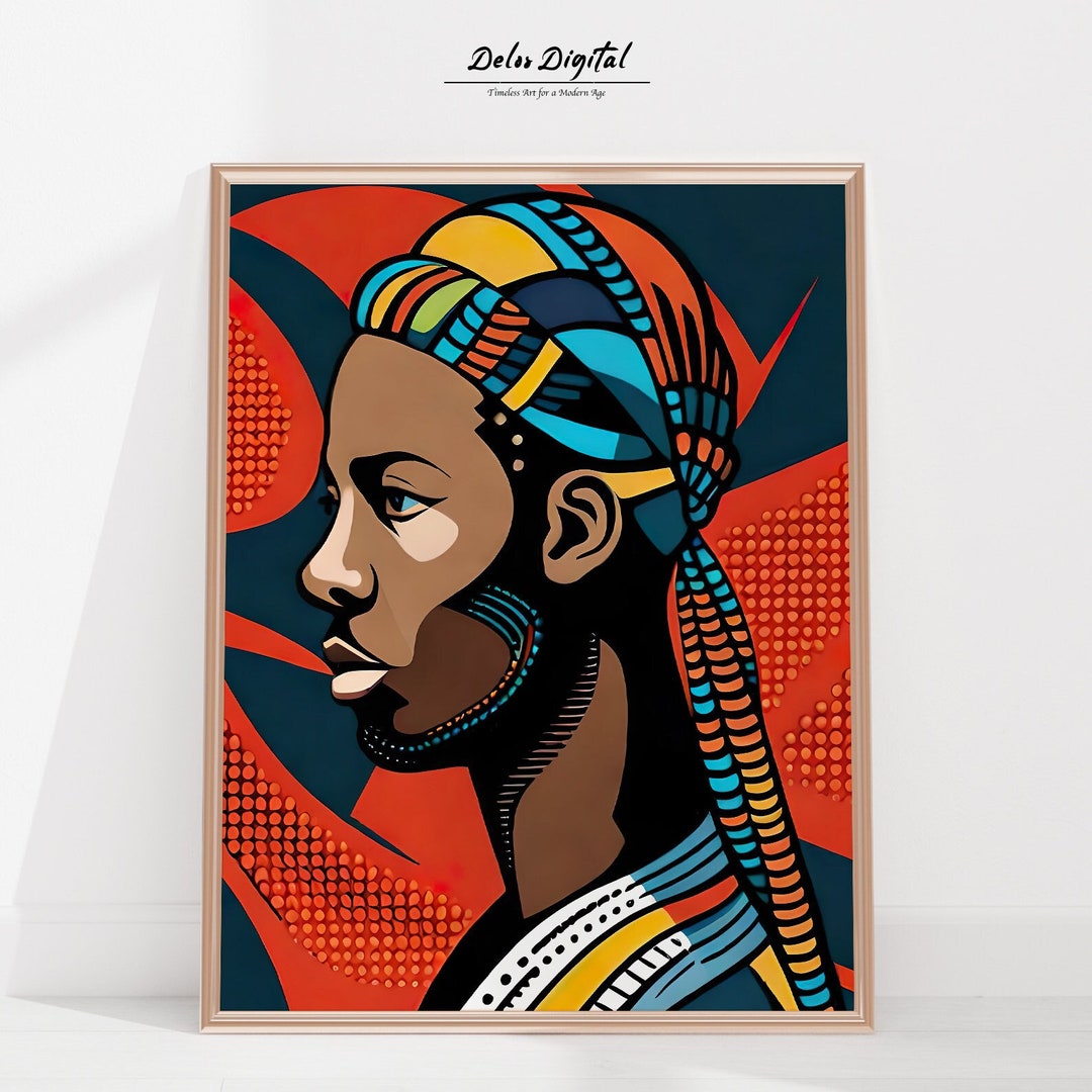 Traditional African Man Portrait, Warrior, Powerful Black Man With Hair ...