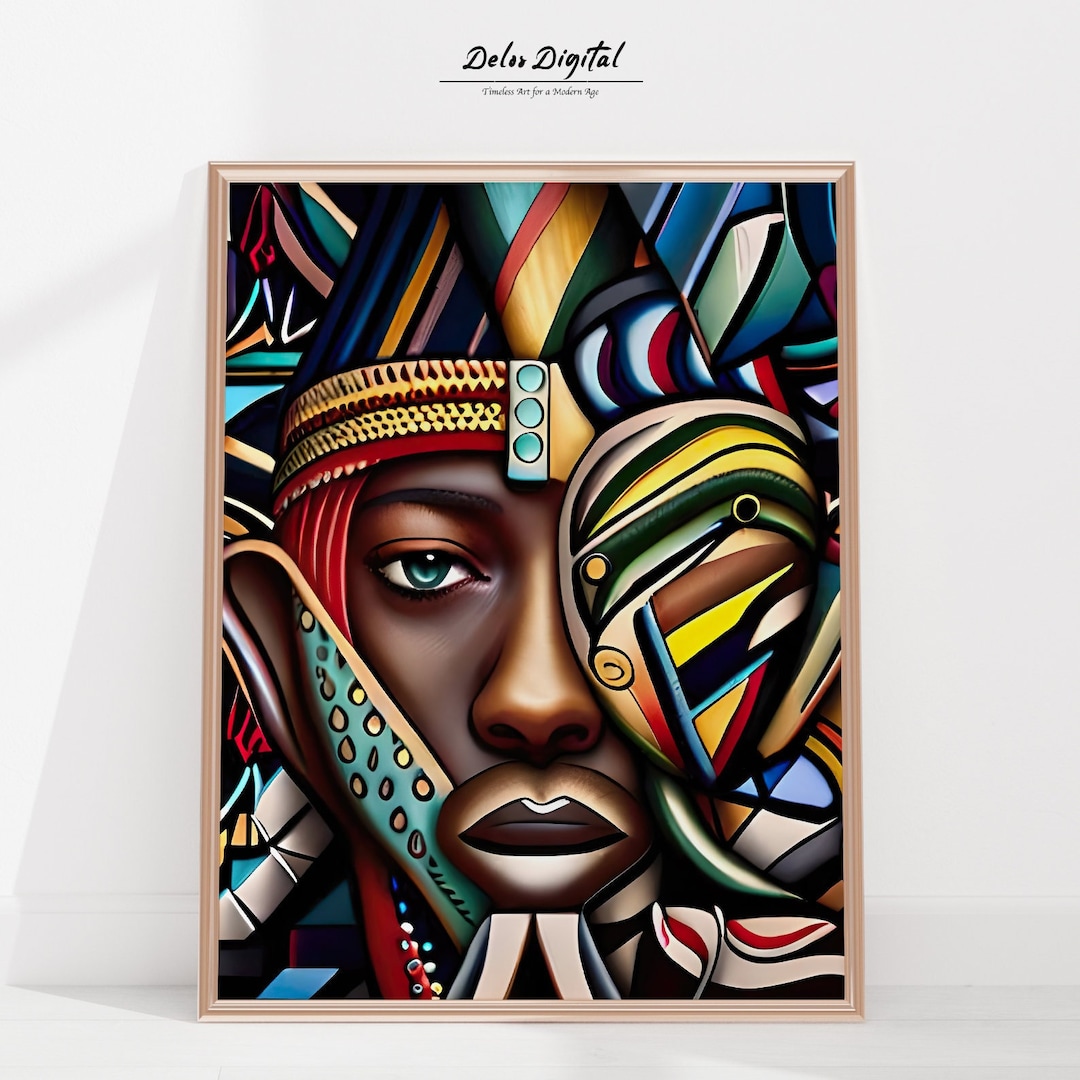 Traditional African Mask Portrait, African Warrior Design, African Art ...