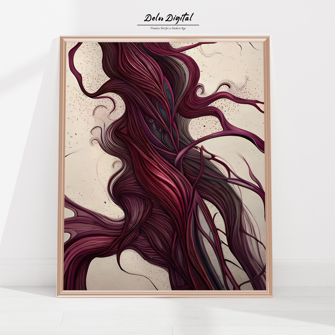 Blood Splatter Abstract Wall Art, Blood Vessel Vein Wall Art, Ink Slime ...