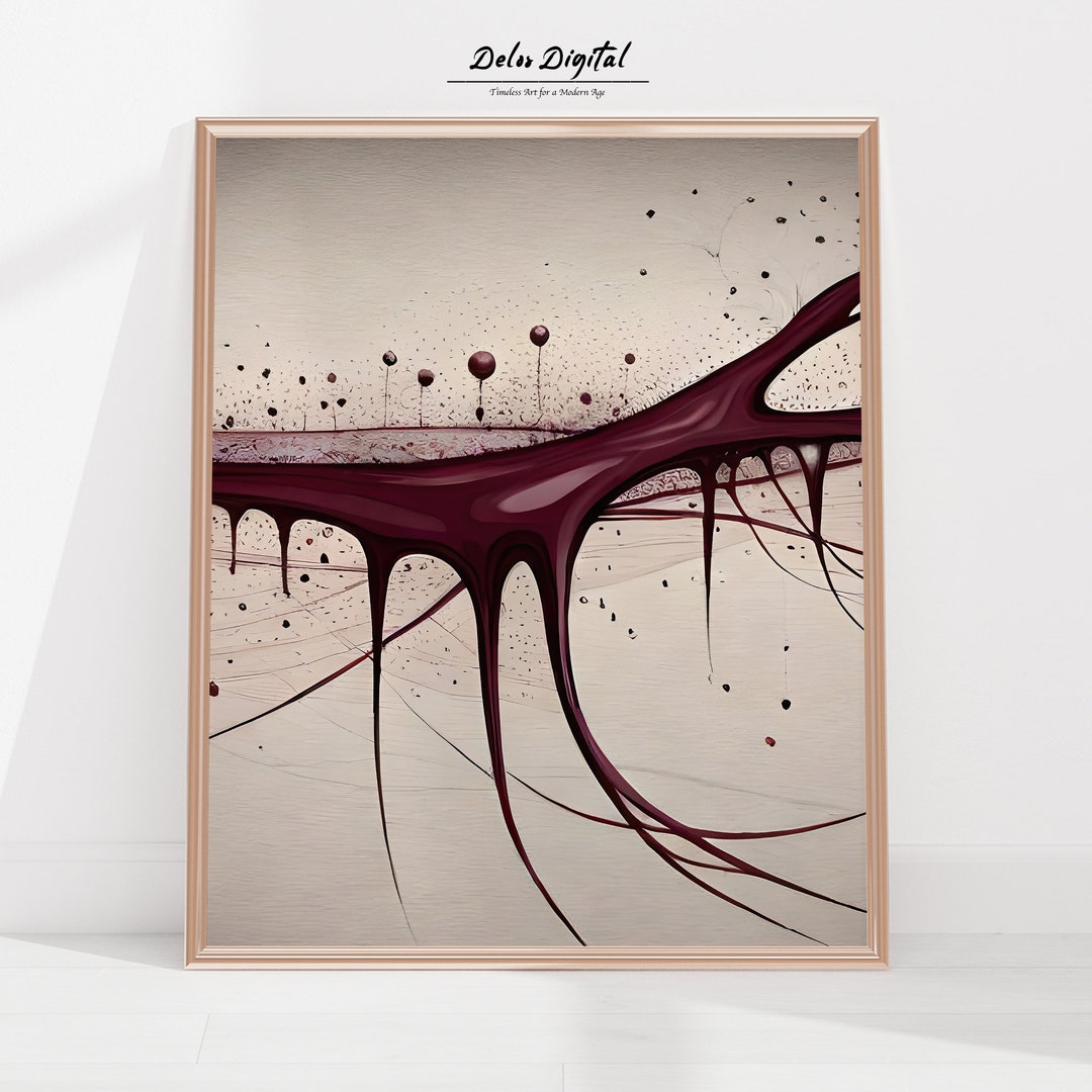 Blood Splatter Abstract Wall Art, Blood Wall Art, Ink Goo Slime Alien ...
