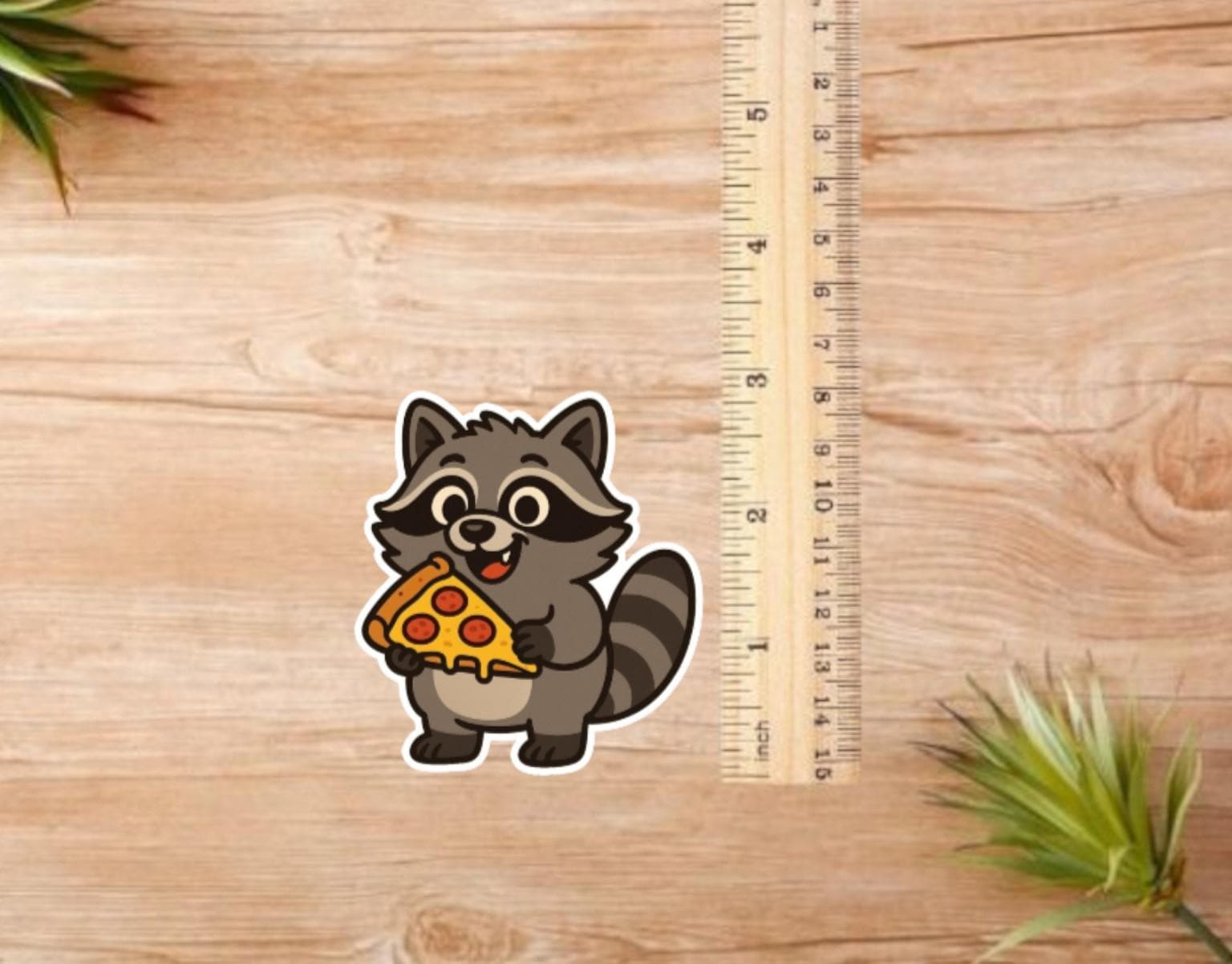 Pizza Snack Bandit Raccoon – Cute Cartoon Vinyl Sticker | Collectible ...