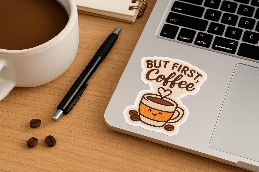 But First Coffee Sticker | Coffee Lover Waterproof Vinyl | Cute Coffee ...