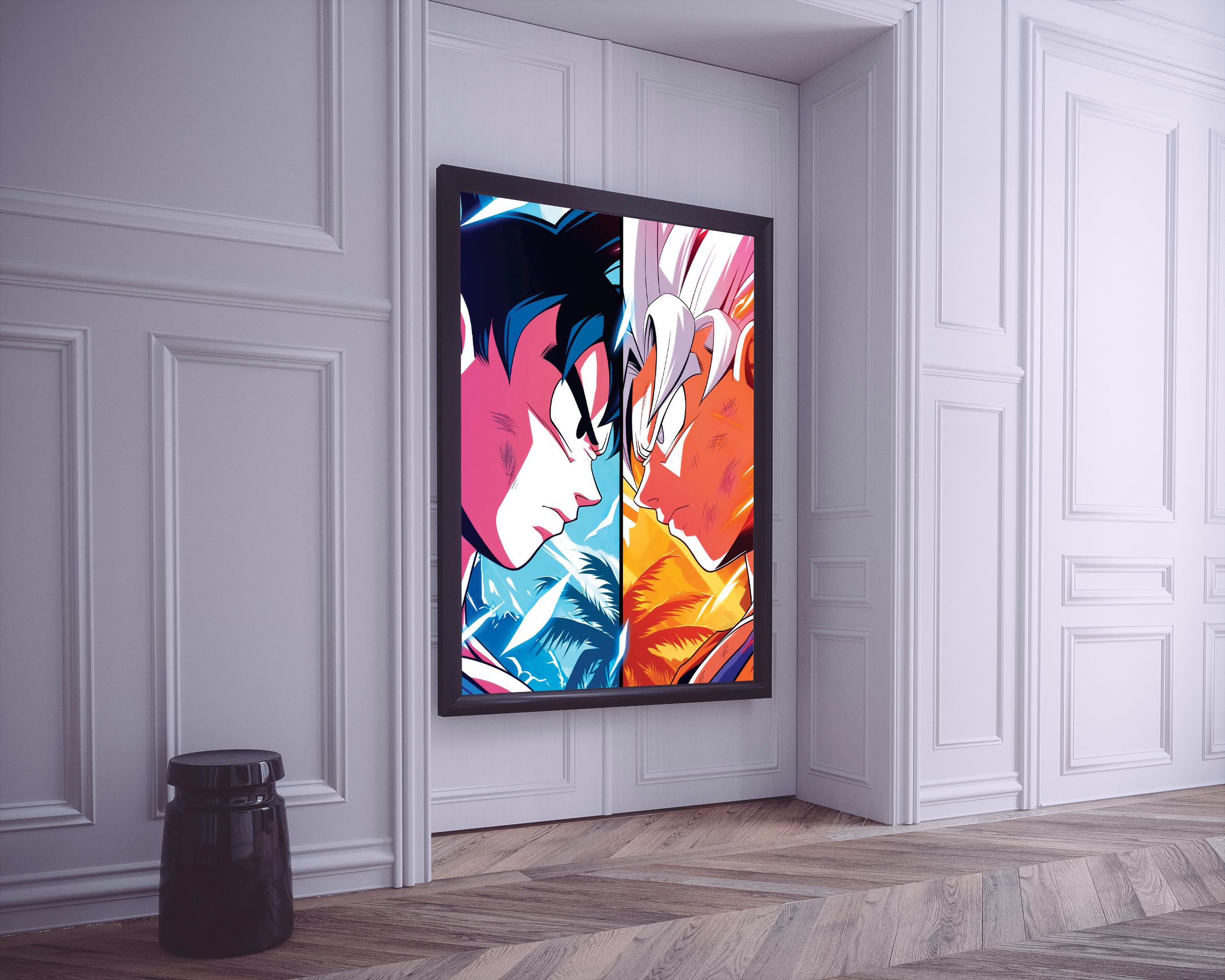 Son Goku Portrait Print, Dragonball Wall Art, Anime Wall Art, Manga ...