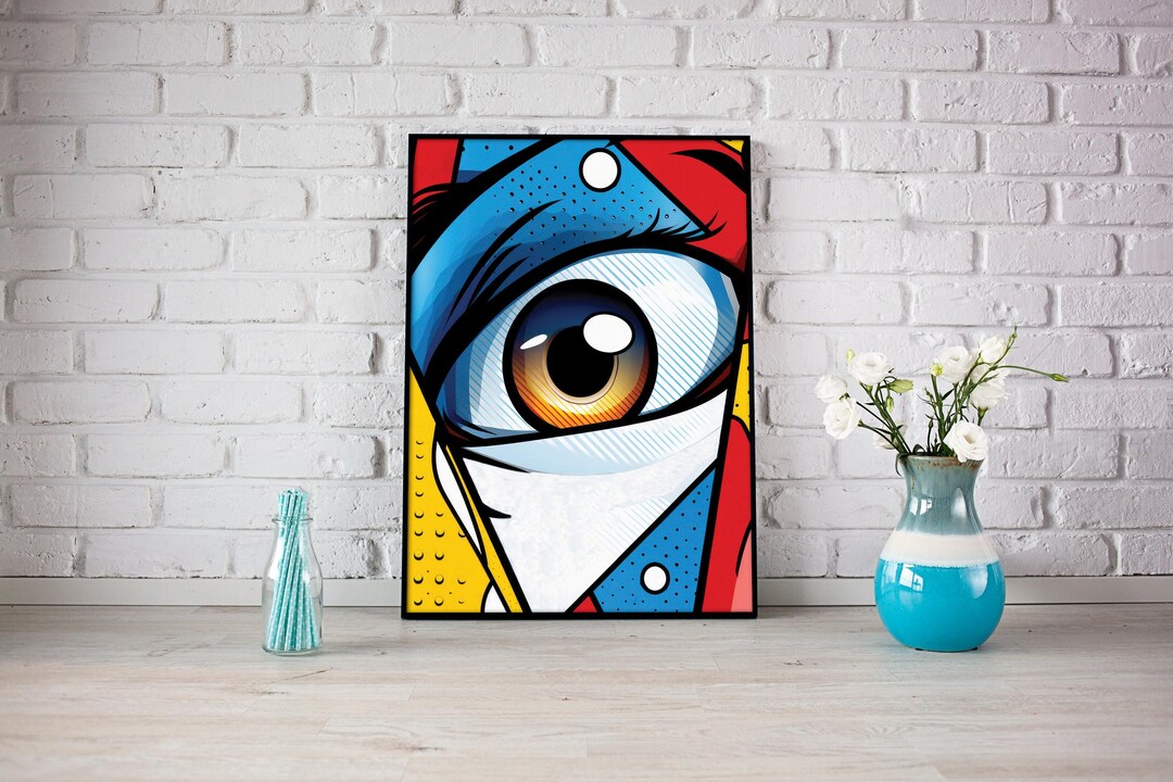 Eye Portrait Print, an Eye Wall Art, Pop Art Style Painting, Printable ...