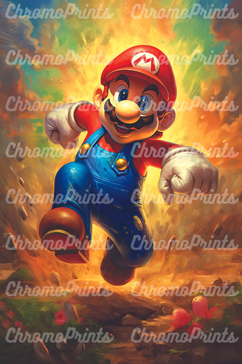 Super Mario Portrait Print, Mario Bros Wall Art, Gaming Wall Art ...