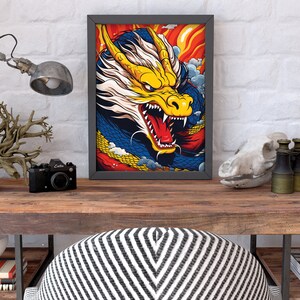 Traditional Chinese Dragon Portrait, Chinese Wall Art, Asian Wall Art ...