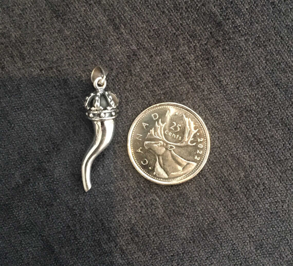 Bellisi - .925 Solid Sterling Silver Heavy Italian Horn Large ...