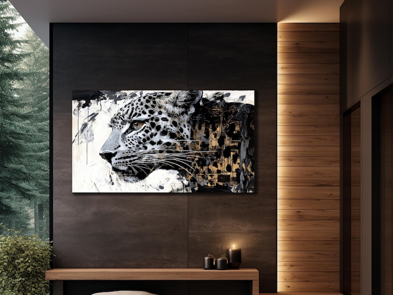 Large Leopard Canvas Art: Modern Animal Home Decor - Etsy