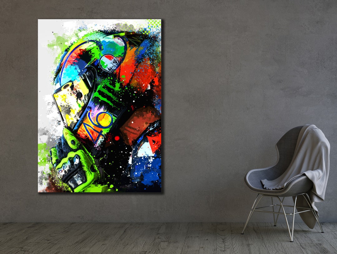 Motorcycle Canvas Wall Art, Motorcycle Graffitti Print, Motorcycle ...
