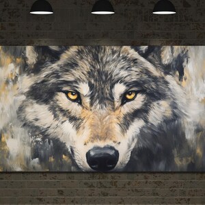 Native Wolf Canvas Print, Wolf Wall Decor, Large Wolf Wall Art, Wolf ...
